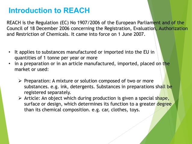 Restriction of Hazardous Substances(RoHS) and REACH | PPTX | Chemistry ...