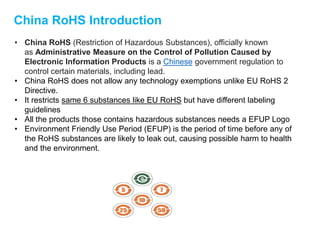 RoHS stands for Restriction of Hazardous Substances, which is also ...