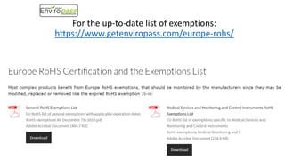 RoHS, REACH, and Other Environmental Requirements | PPTX