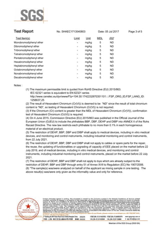 RoHs report of RF labels from jizosecurity | PDF | Chemistry | Science