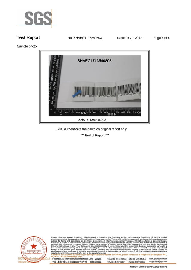 RoHs report of RF labels from jizosecurity | PDF | Chemistry | Science