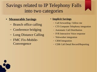 ROI Analysis of IP-Telephony in enterprise | PPT