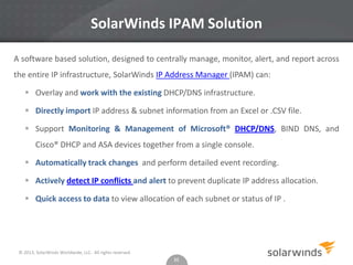 ROI for IP Address Management (IPAM) Solutions | PPTX