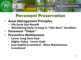 Return on Investment of Pavement Preservation | PPTX