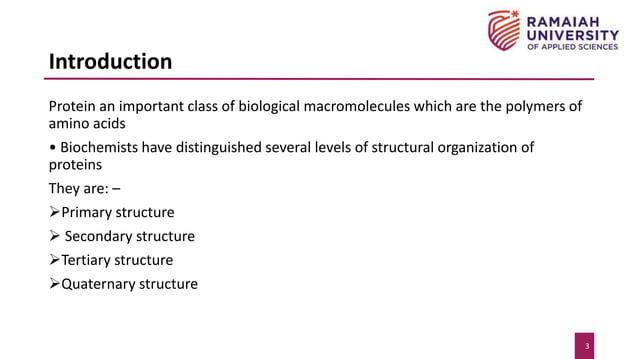 LEVELS OF PROTEIN STRUCTURE, DOMAINS, MOTIFS, AND FOLDS IN PROTEIN ...