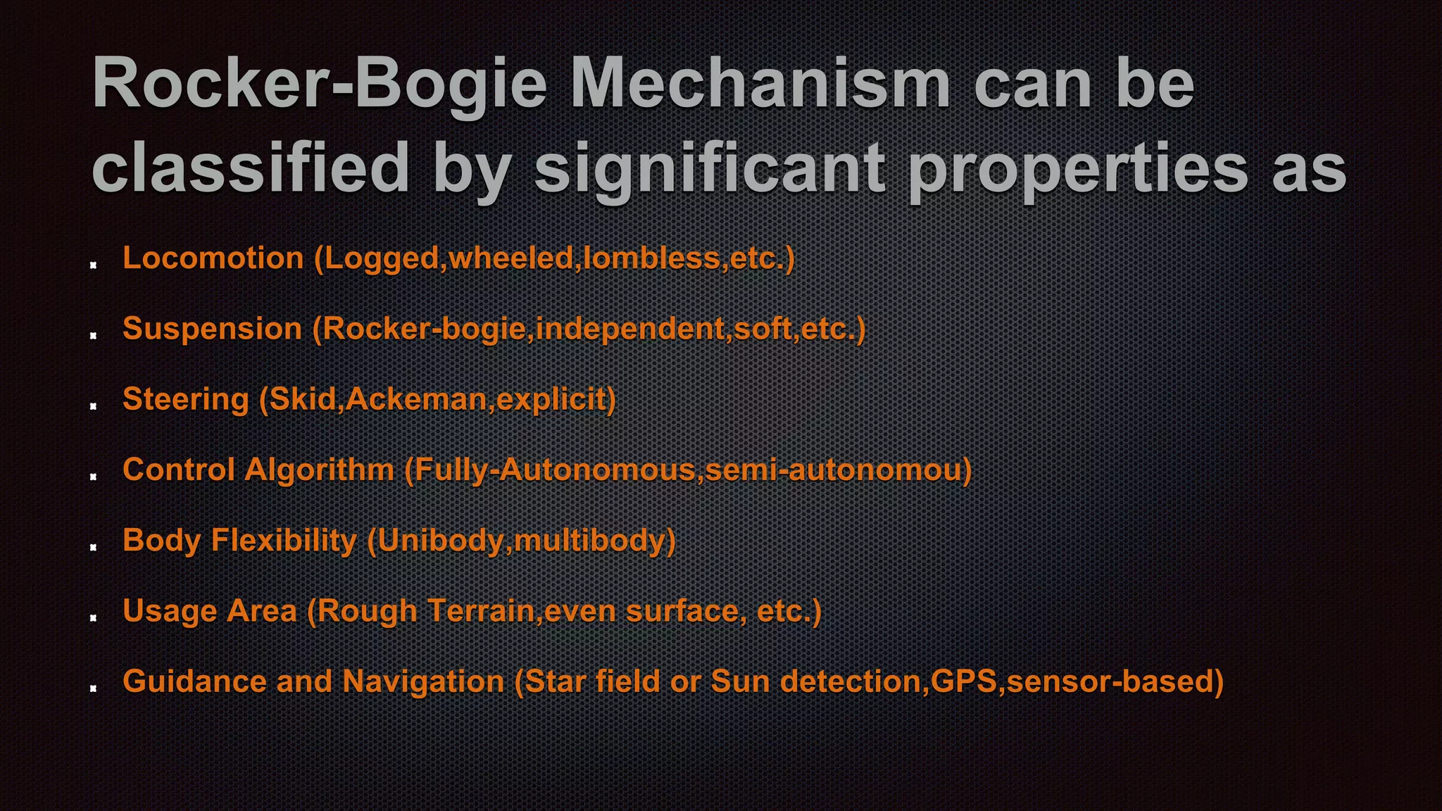 Roker Arm Bogie Mechanism | PPT