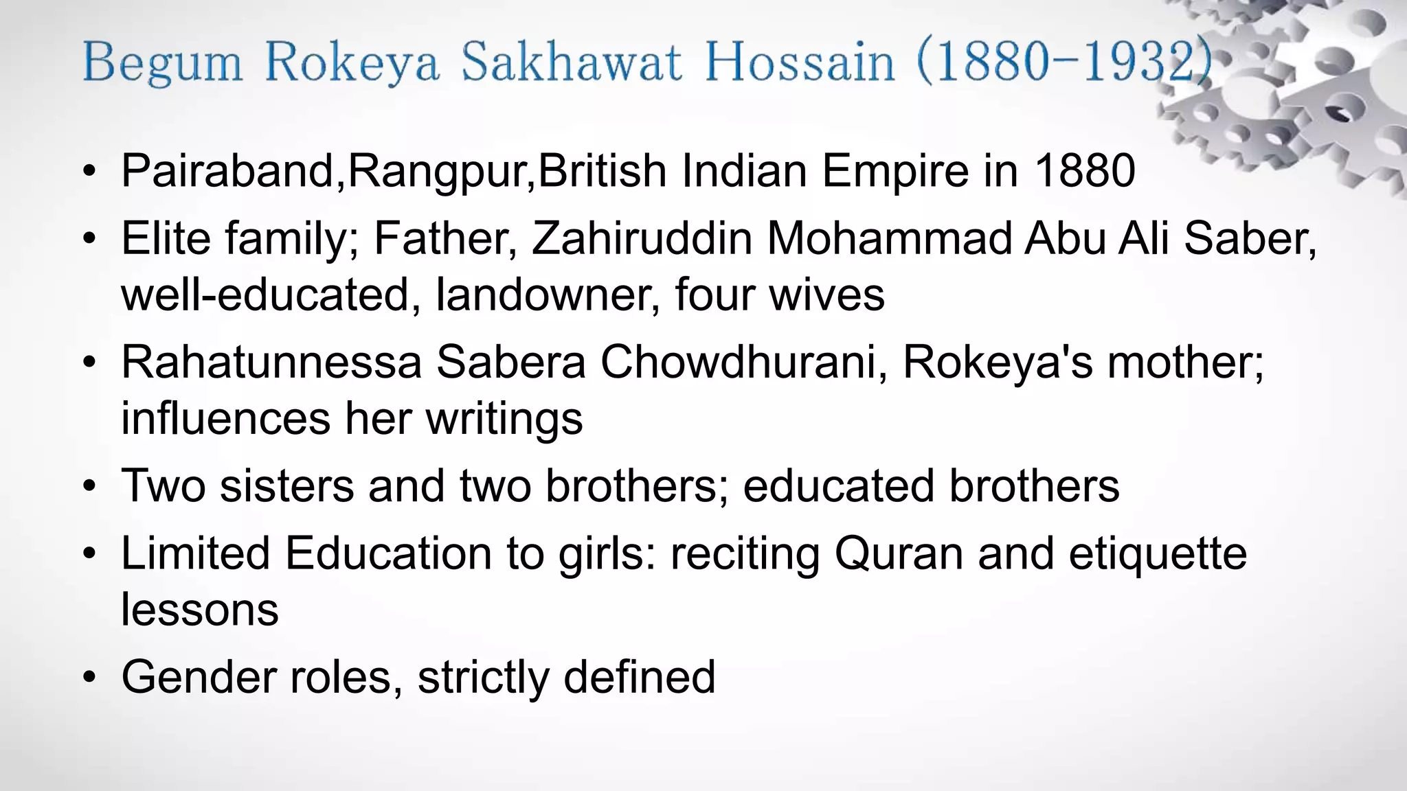 Rokeya Sakhawat Hossain Sultana's Dream | PPTX