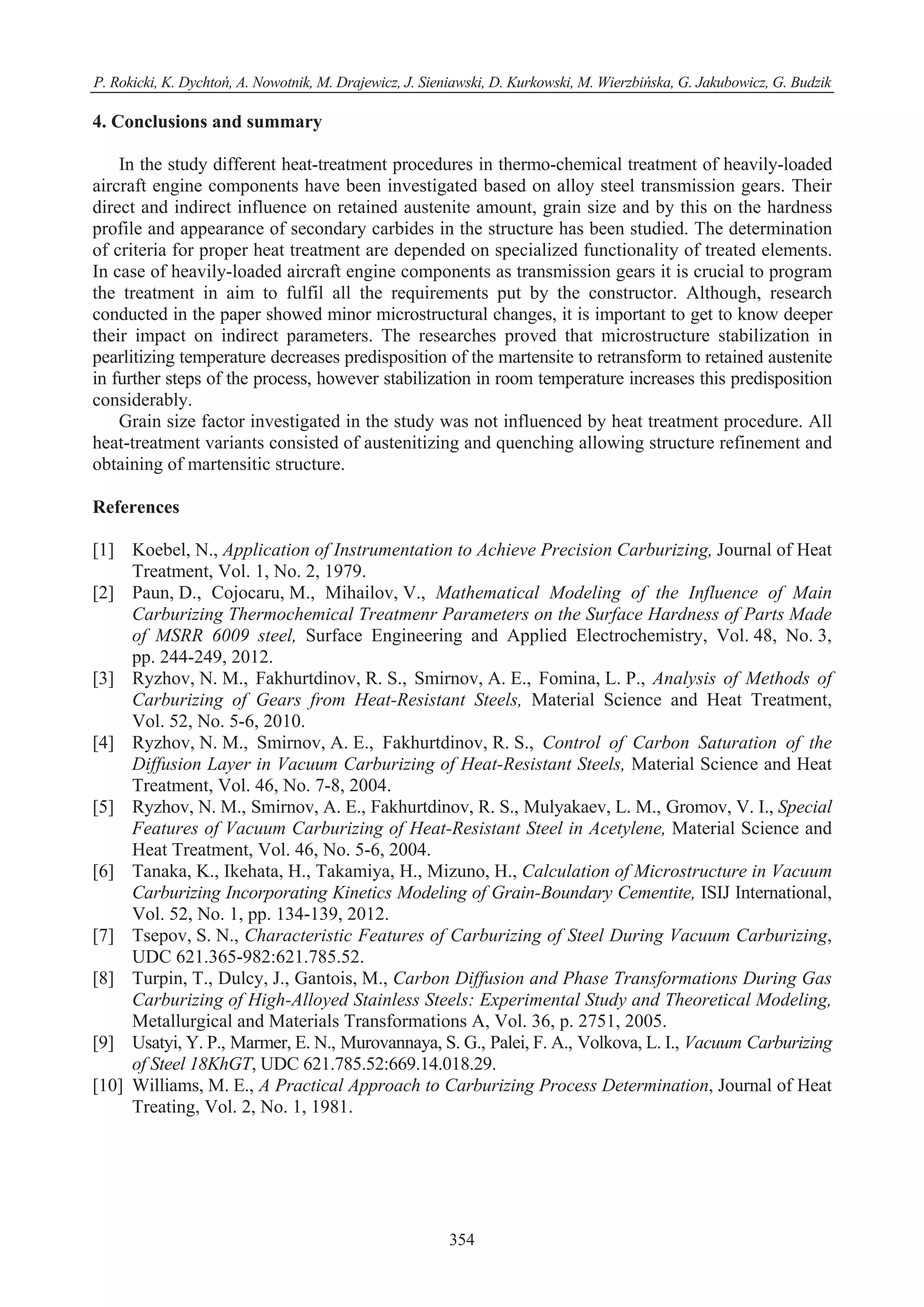 Determination of Heat Treatment Parameters for heavily-loaded aircraft engine components | PDF