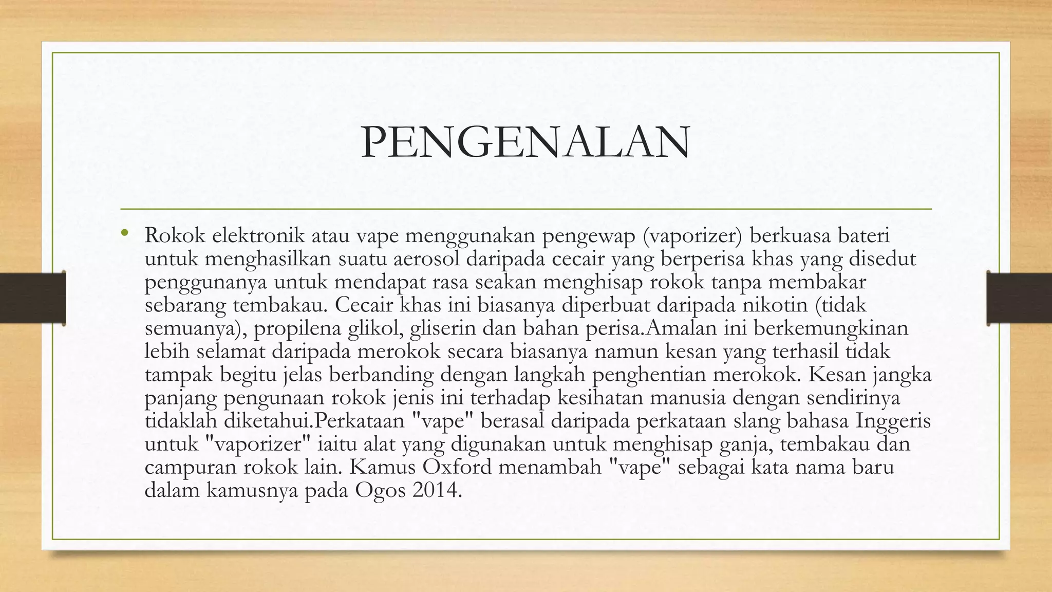 Rokok elektronik dan vape mengikut syarak | PPTX