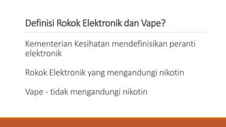 ROKOK & VAPE.pptx Kesedaran keburukan penyalahgunaan bahan terlarang | PPTX