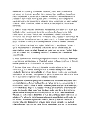 Rol del facilitador virtual | DOCX