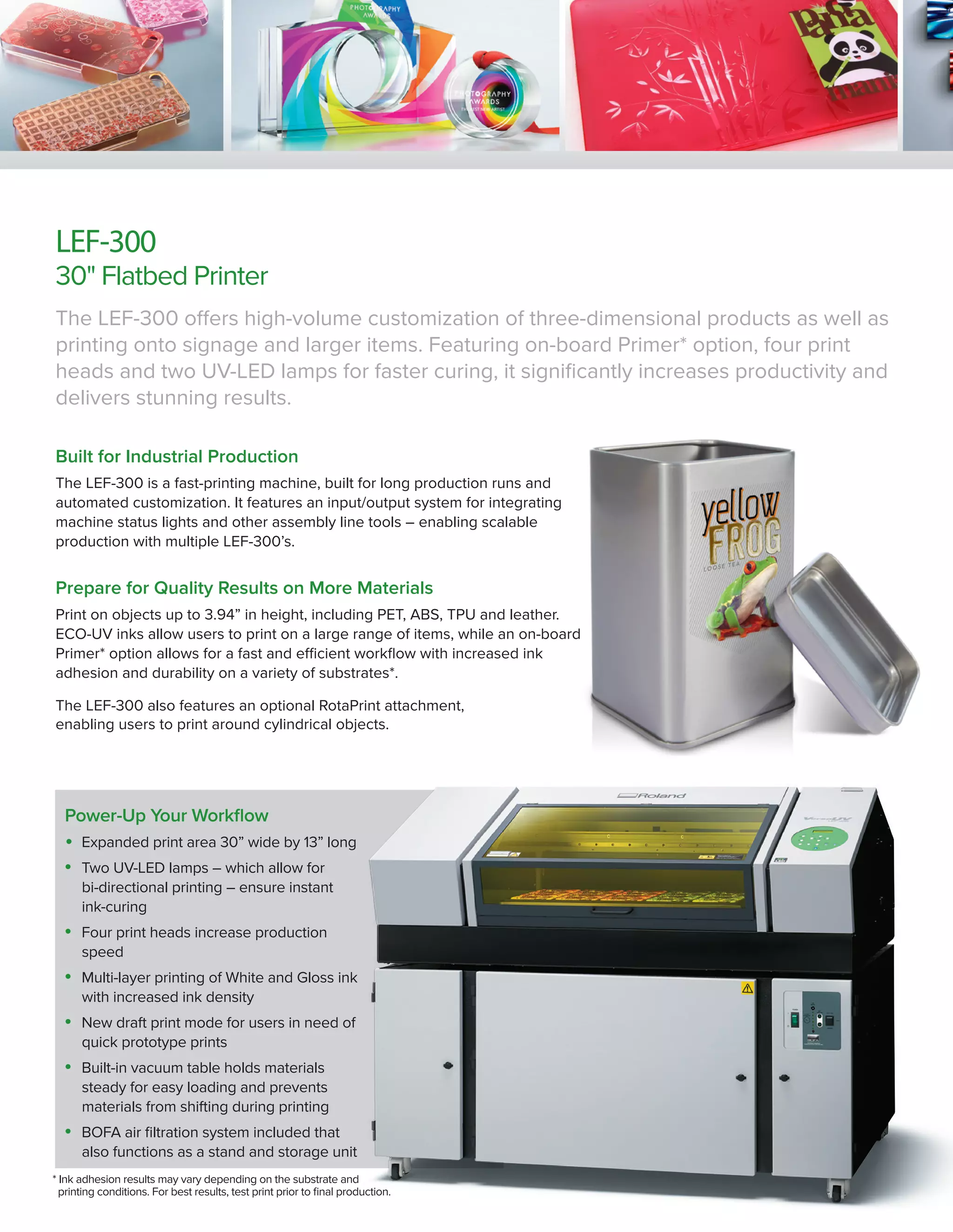 Roland LEF-200 Benchtop UV Flatbed Large Format Printers - PrintFinish ...