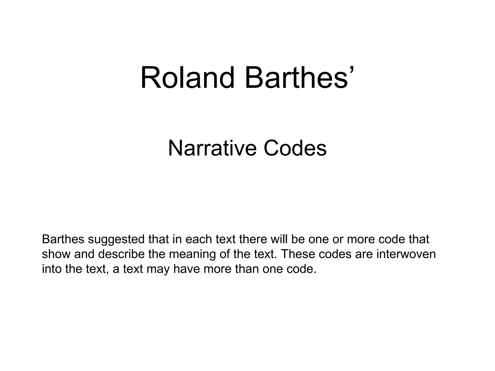 Roland barthes’ | PPT