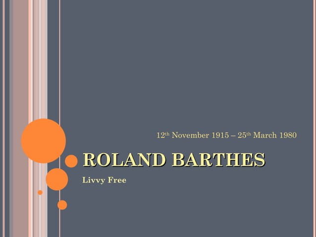 Roland barthes. | PPT