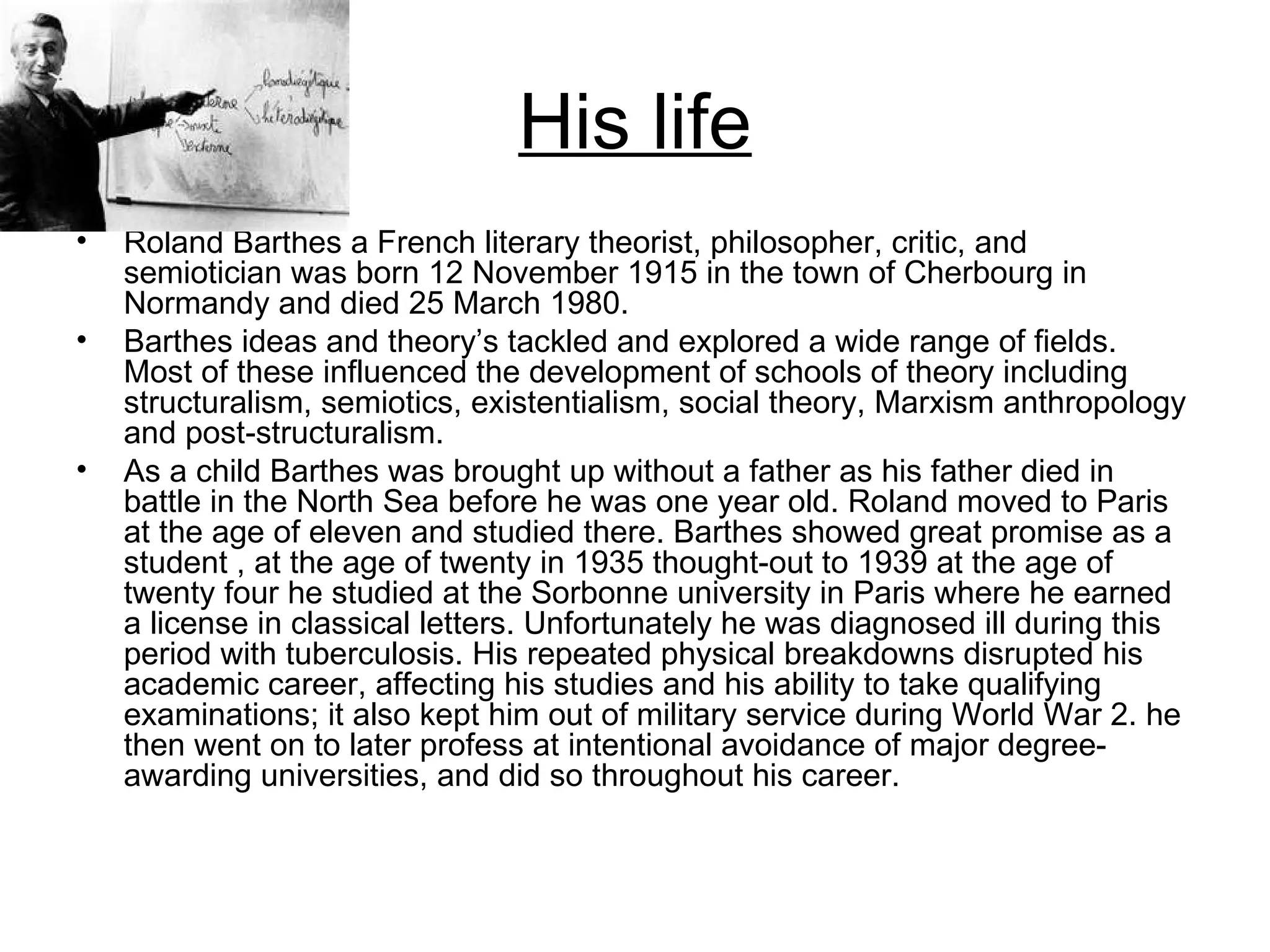 Roland barthes | PPT