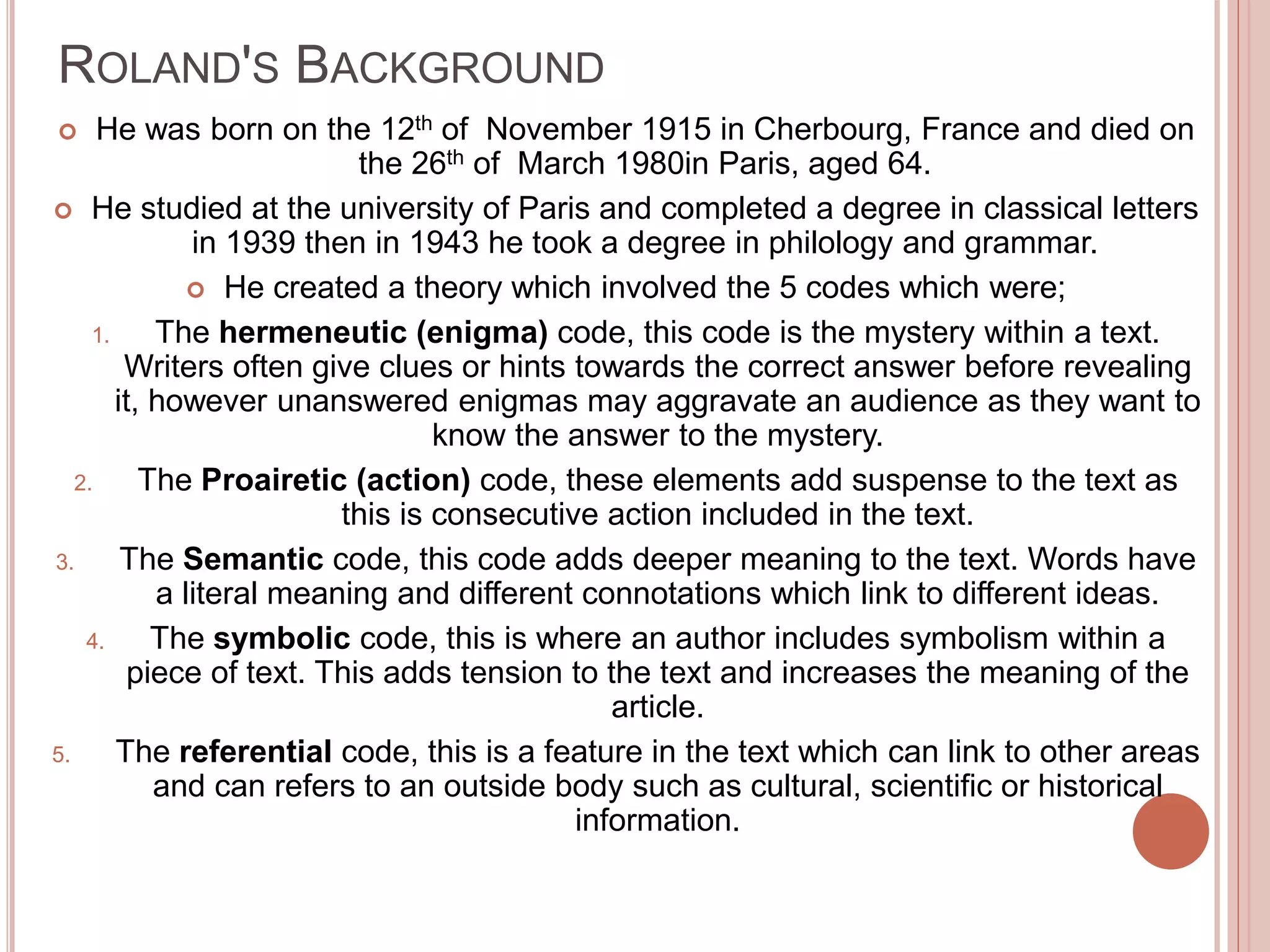 Roland Barthes | PPTX