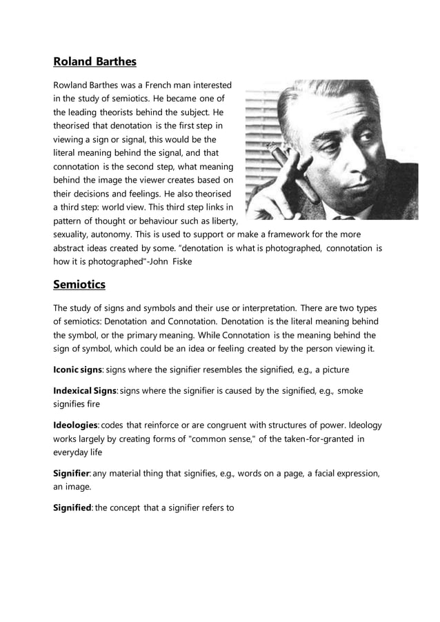 Roland Barthes & Semiotics | DOCX