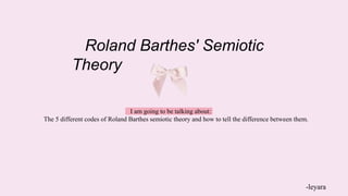 roland barthes semiotic theory- leyara.pptx | Video Production ...