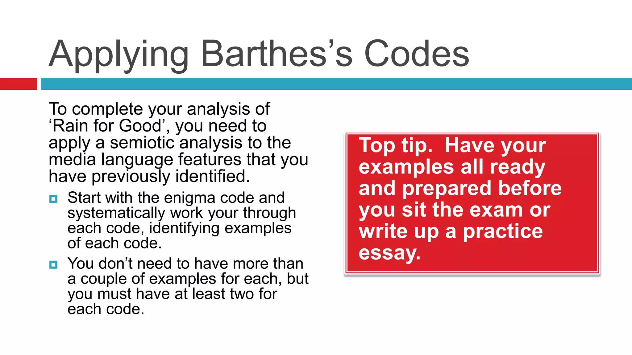 Roland barthes’s semiotic codes | PPTX
