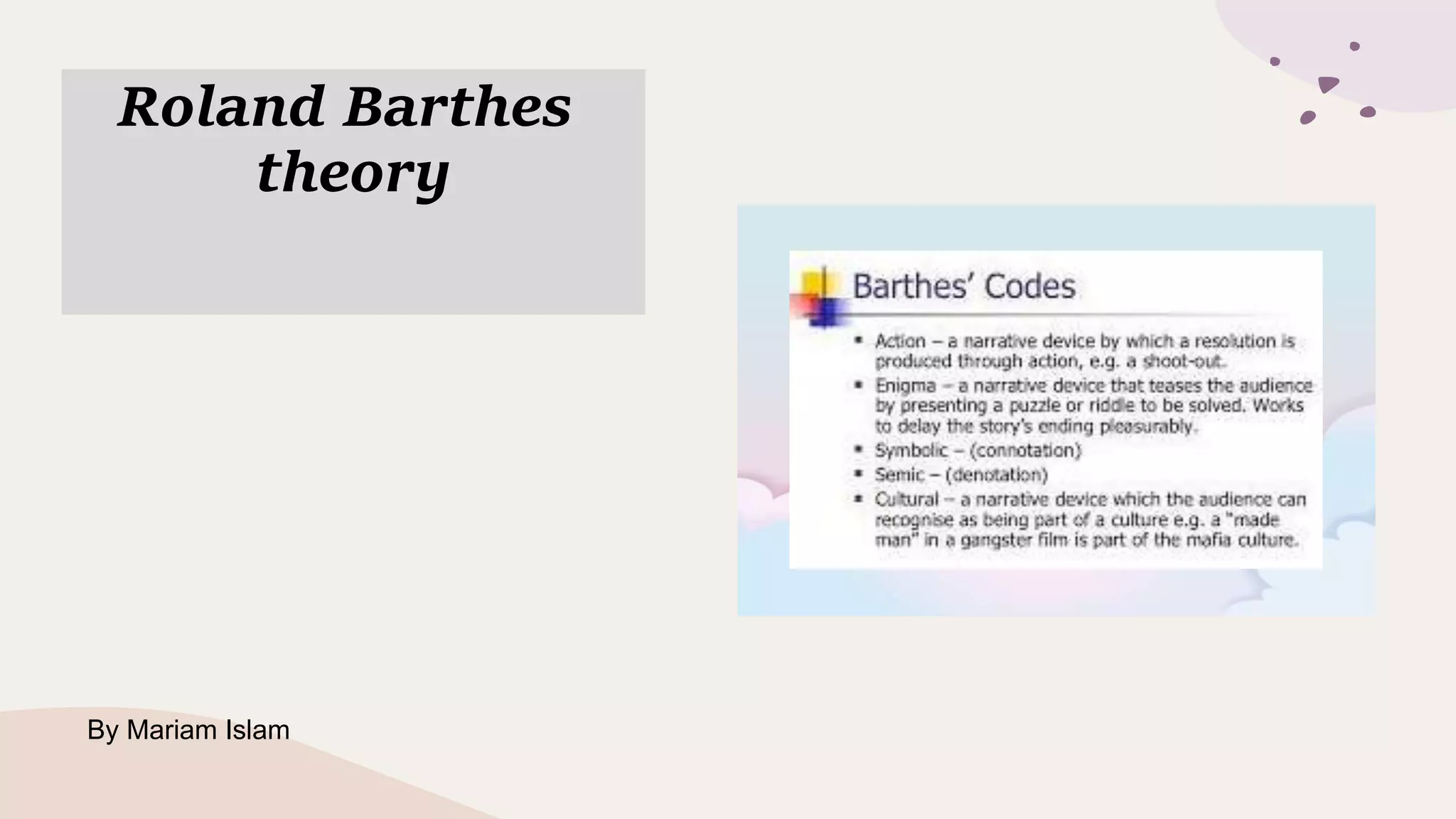 Roland Barthes theory | PPTX