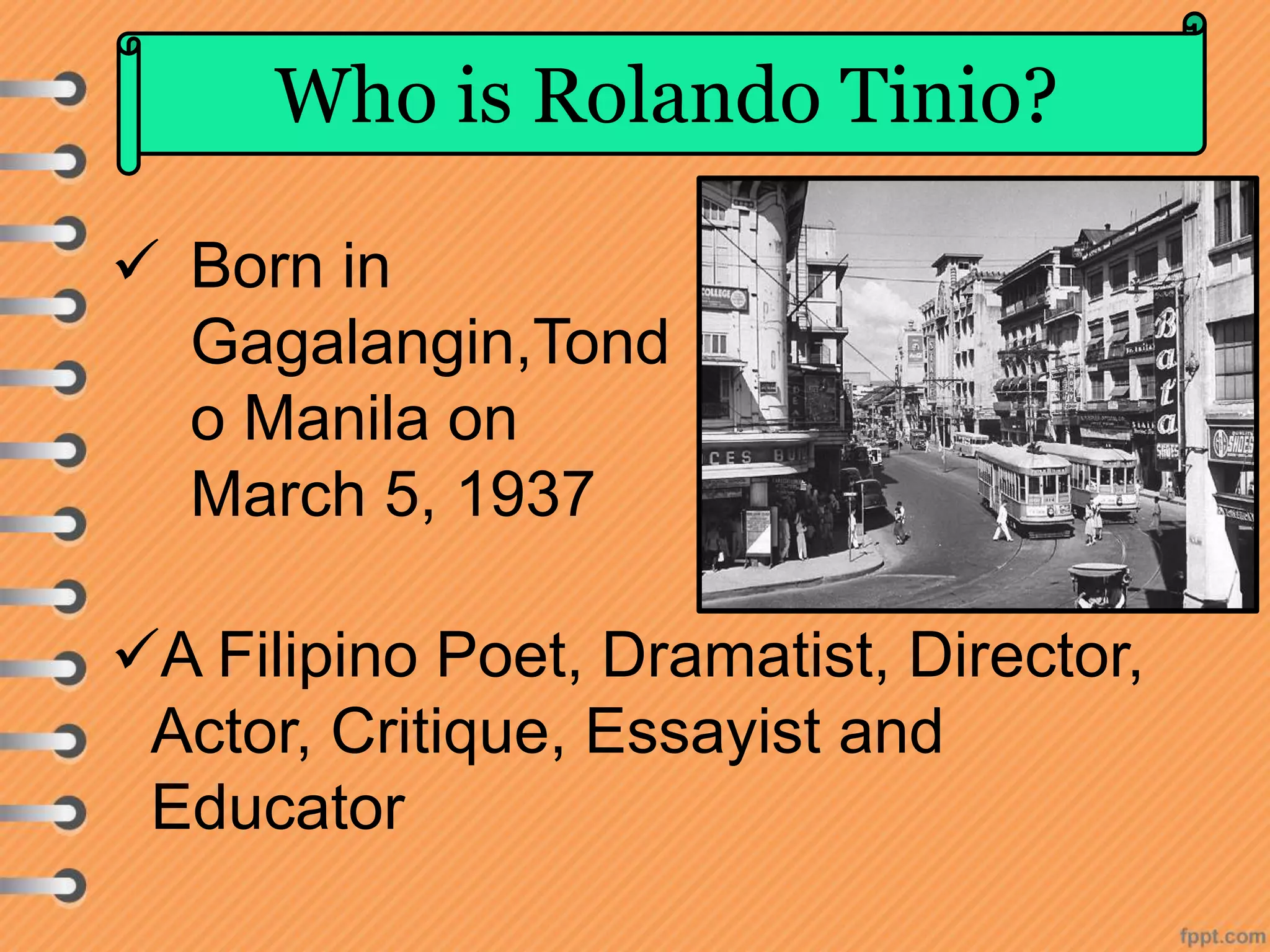 Rolando S. tinio's Life and works | PPTX