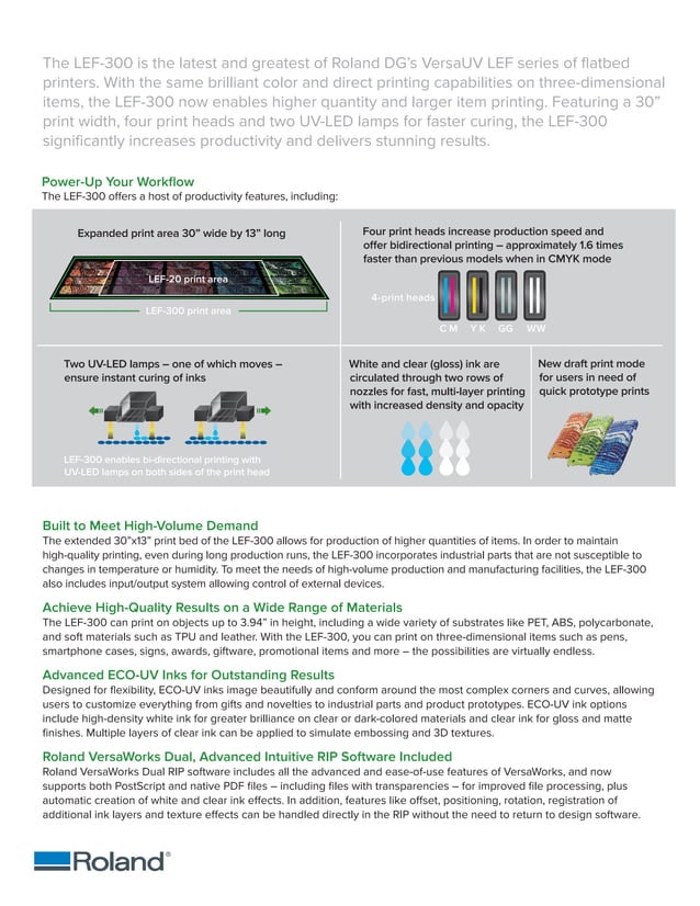 Roland versa uv lef 300 uv flatbed printer 30 | PDF | Computer ...
