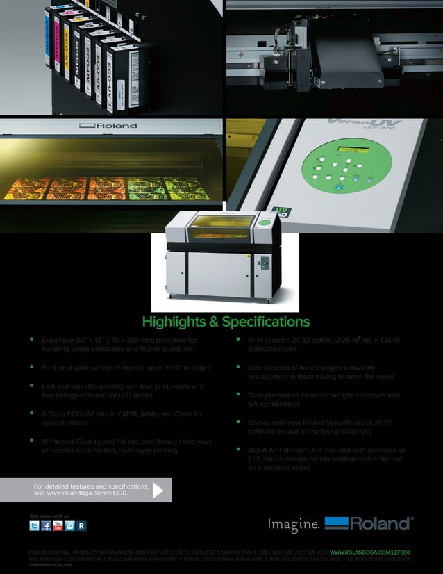 Roland versa uv lef 300 uv flatbed printer 30 | PDF | Computer ...