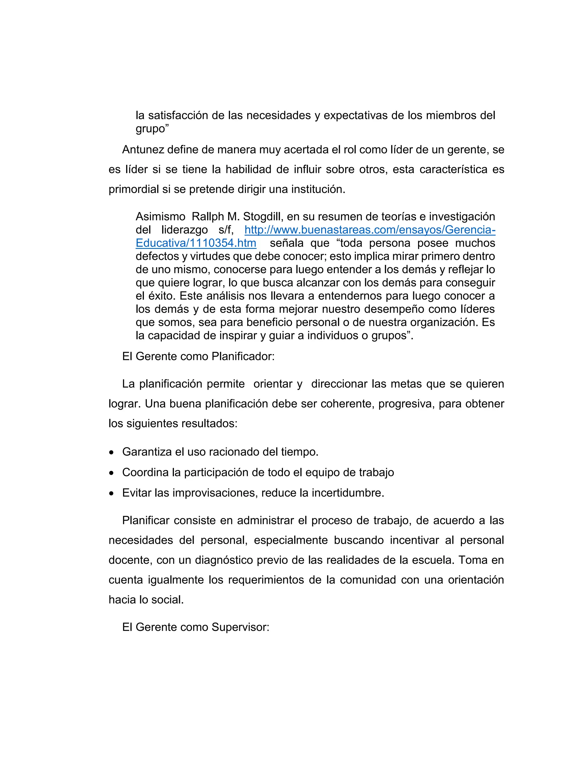 Rol del gerente educativo | PDF