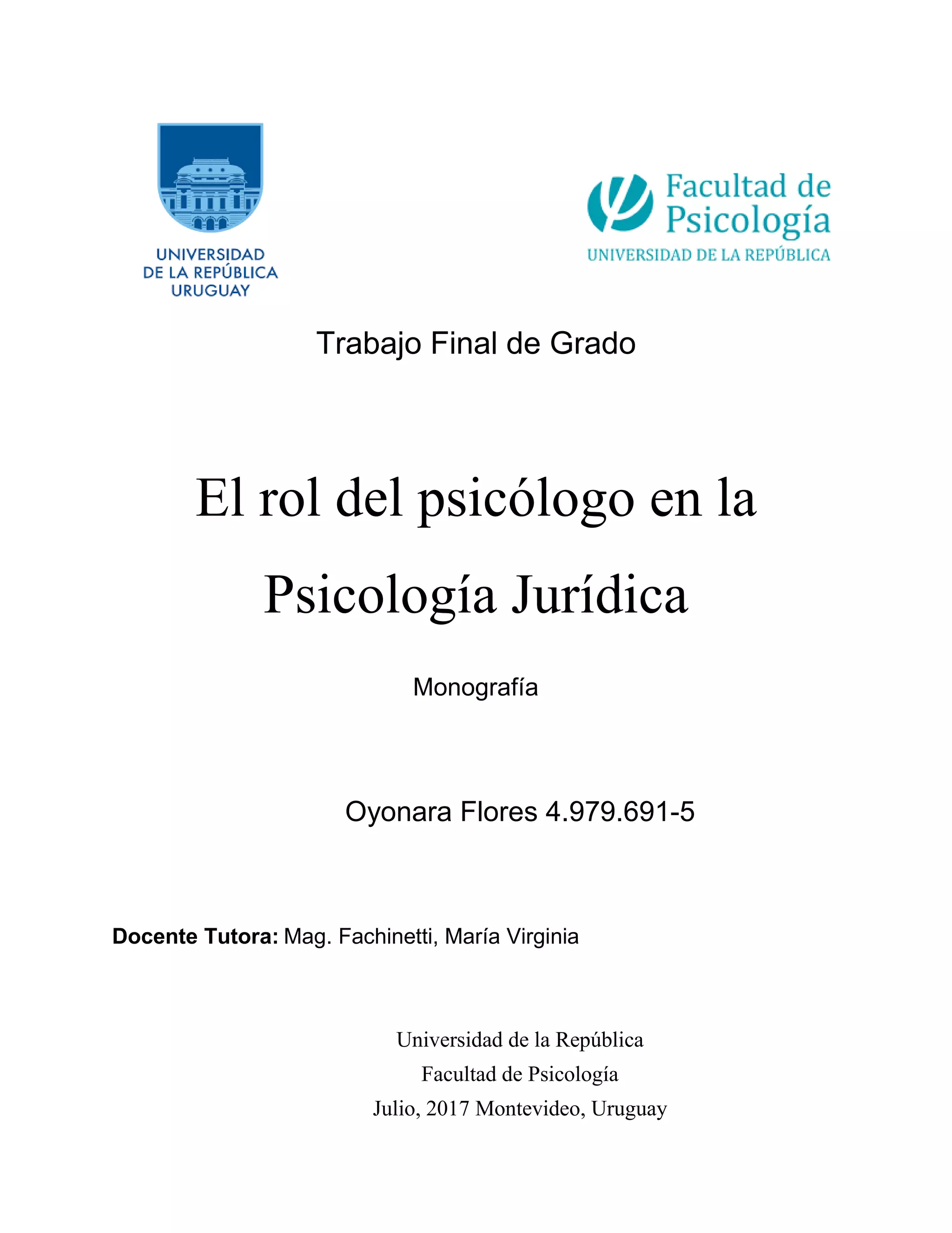 Rol del psicologo en la psicologoa juridica_IAFJSR | PDF