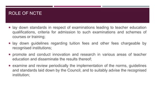 Role of MHRD, UGC, NCTE and AICTE in Higher Education | PPTX