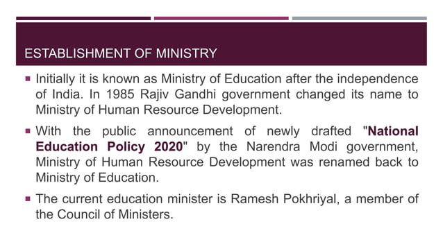 Role of MHRD, UGC, NCTE and AICTE in Higher Education | PPTX