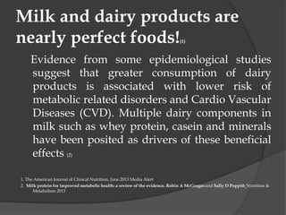 Role and effect of dairy products | PPTX