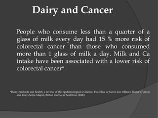 Role and effect of dairy products | PPTX