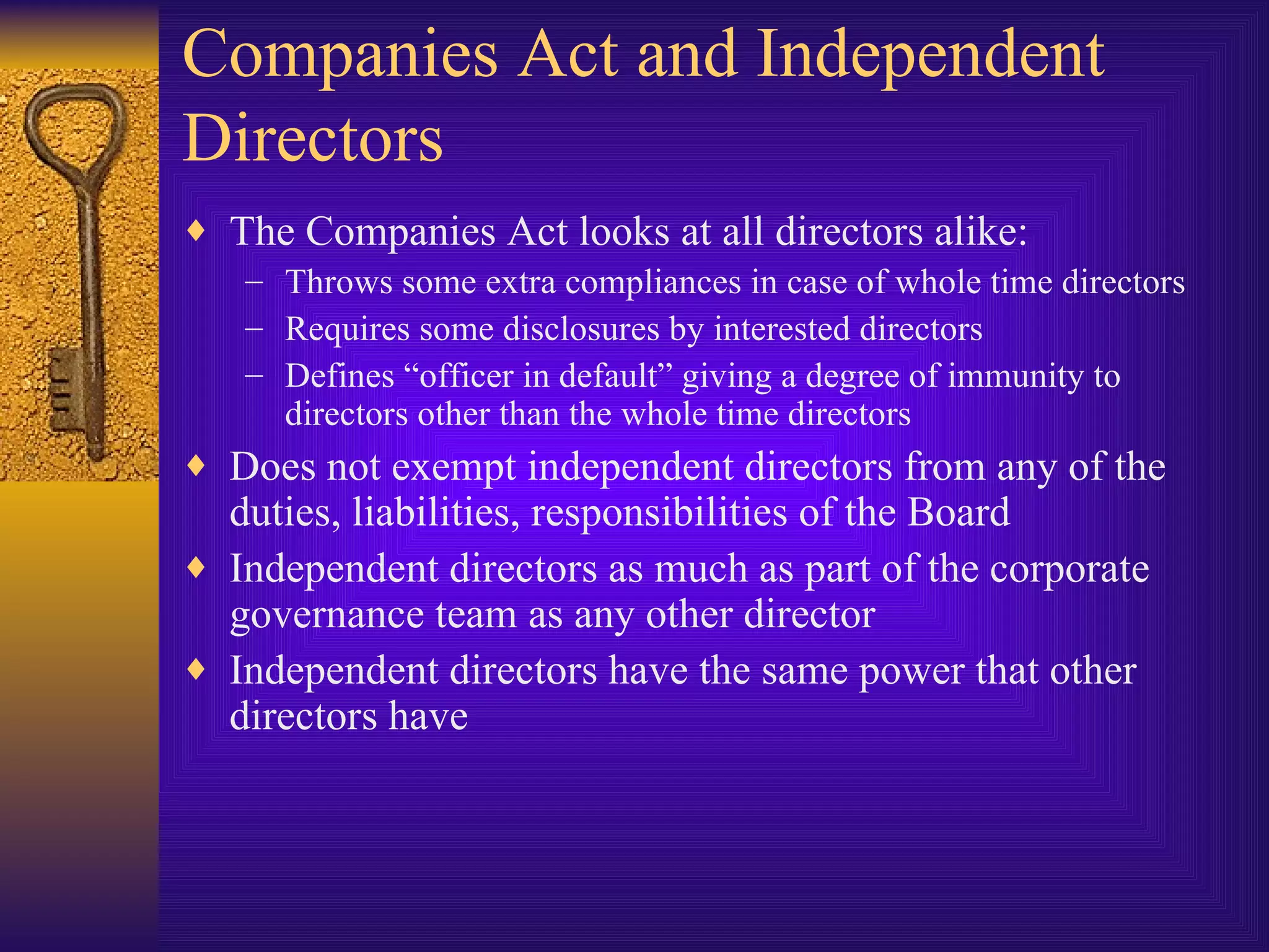 Role And Responsibilities Of Independent Directors | PPT