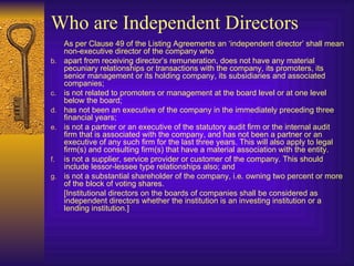 Role And Responsibilities Of Independent Directors | PPT