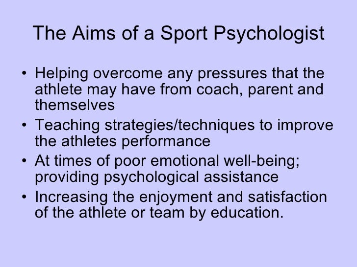 Role And Use Of Sports Psychologists Role And Use Of Sports Psychologists