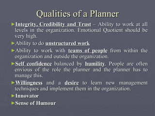Role Of A Planner | PPT
