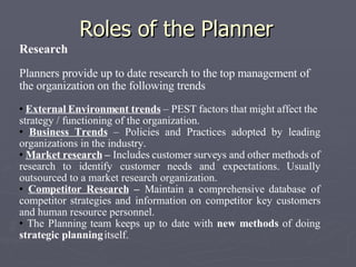 Role Of A Planner | PPT