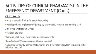 Role of Clinical Pharmacist in Emergency Department | PPTX