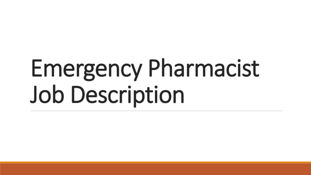 Role of Clinical Pharmacist in Emergency Department | PPTX | Healthcare ...