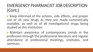 Role of Clinical Pharmacist in Emergency Department | PPTX