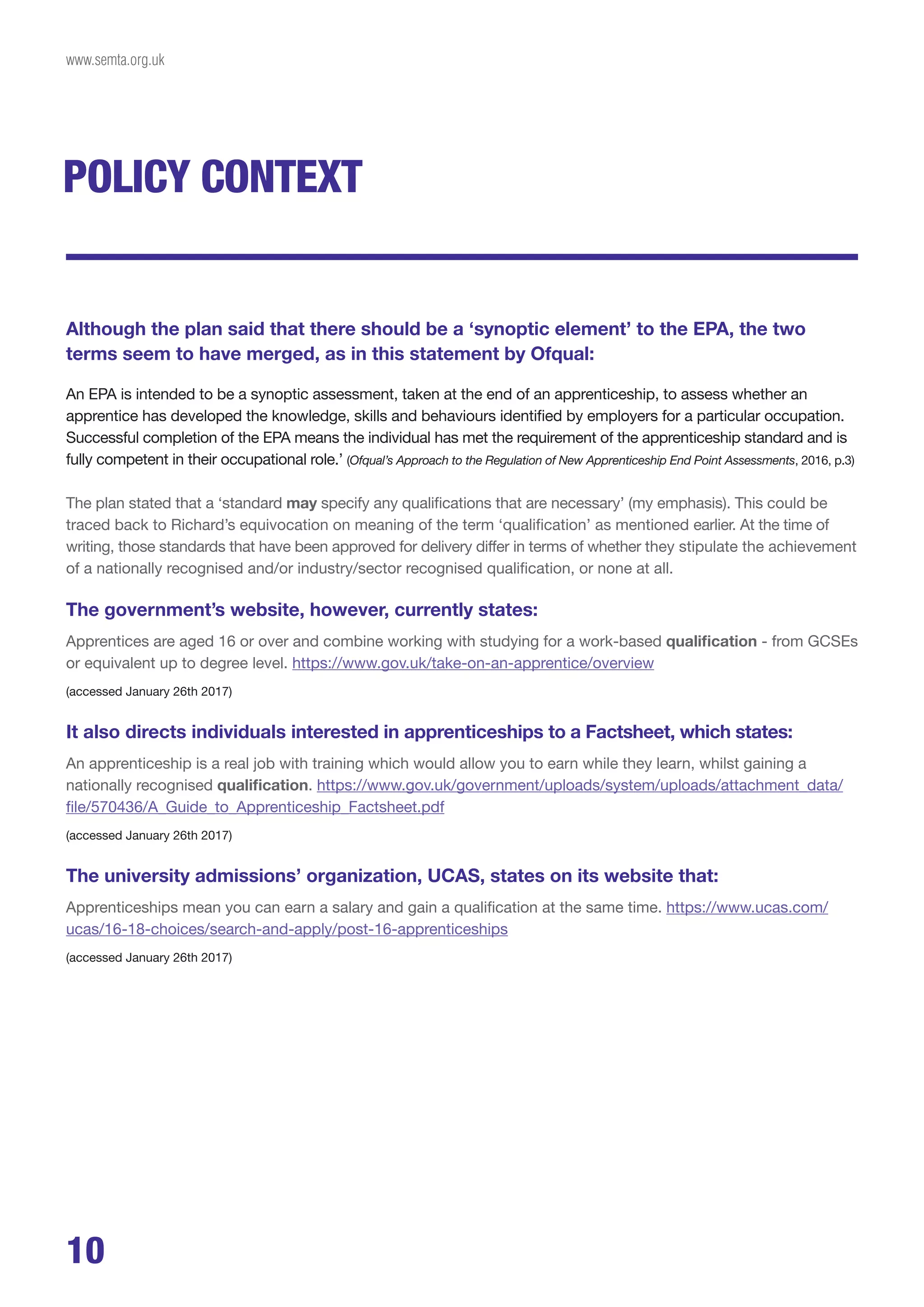 Role of qualifications and end point assessment in apprenticeships | PDF