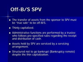 Role of special purpose vehicles is ABS market | PPT