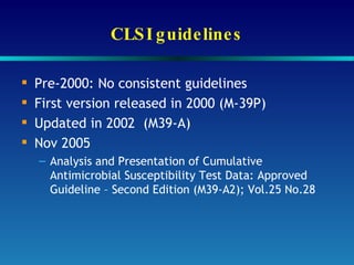 Role of the Laboratory in Antimicrobial Resistance Data | PPS