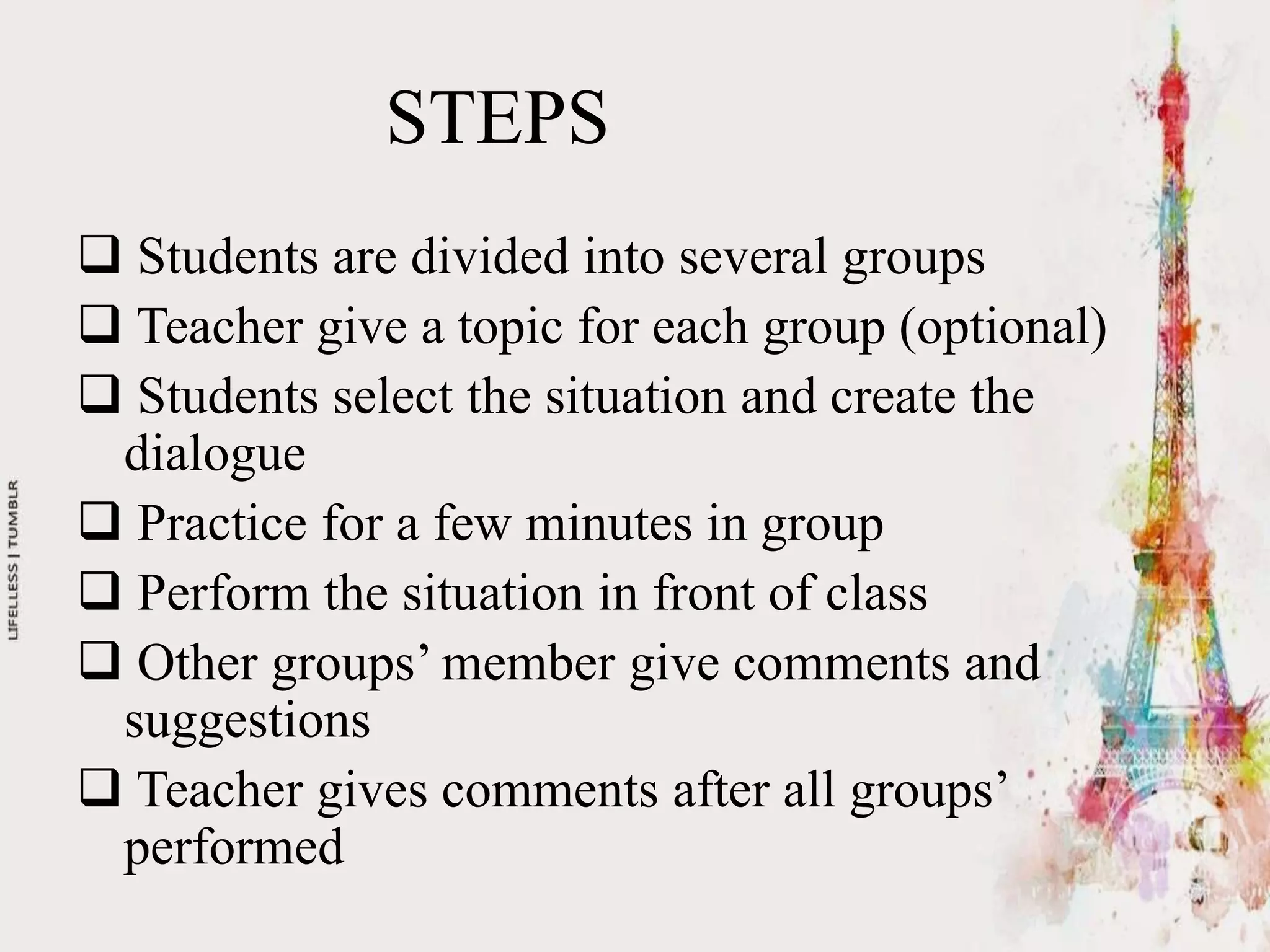 Role play on teaching speaking | PPTX