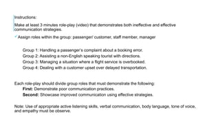 Sample of a role play presentation for hospitality students | PPTX