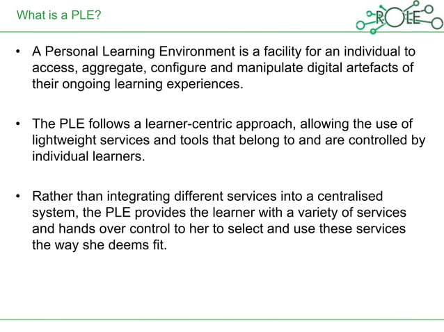 ROLE – Responsive Open Learning Environments | PPT | Free Download