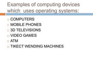 Role and function of operating system | PPTX