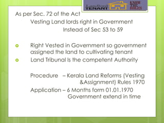 Kerala Land tribunal procedures uploaded by T J Joseph adhikarathil | PDF