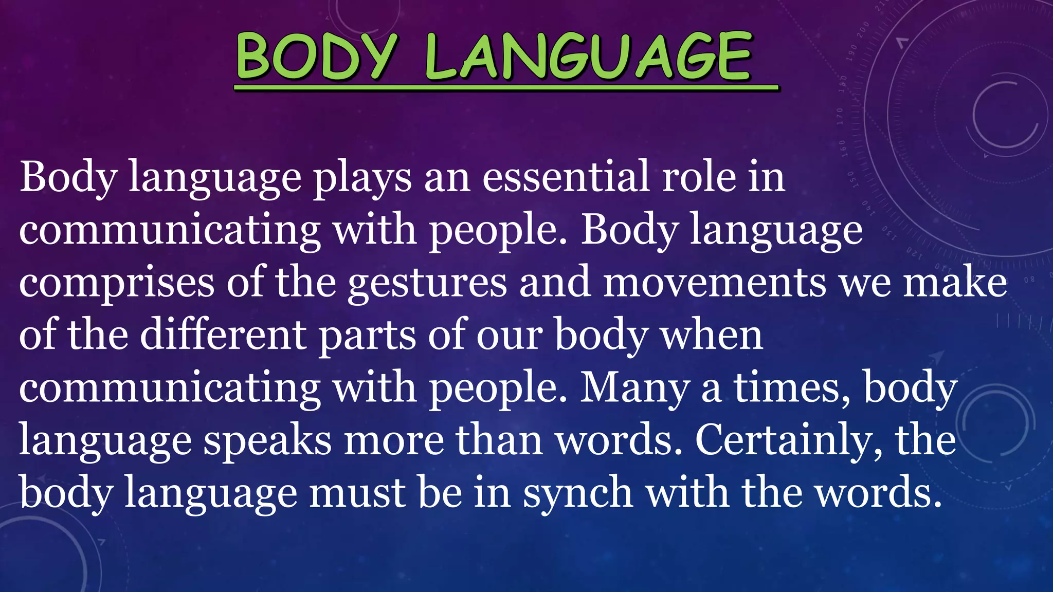 Role and importance of body language | PPTX